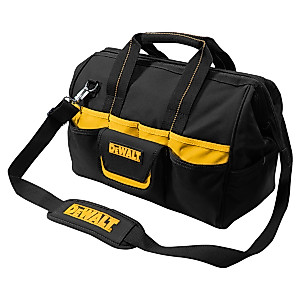 DEWALT DG5543 16 in. 33 Pocket Tool Bag + DEWALT Titanium Nitride Coated Drill Bit Set, Pilot Point, 21-Piece (DW1361)