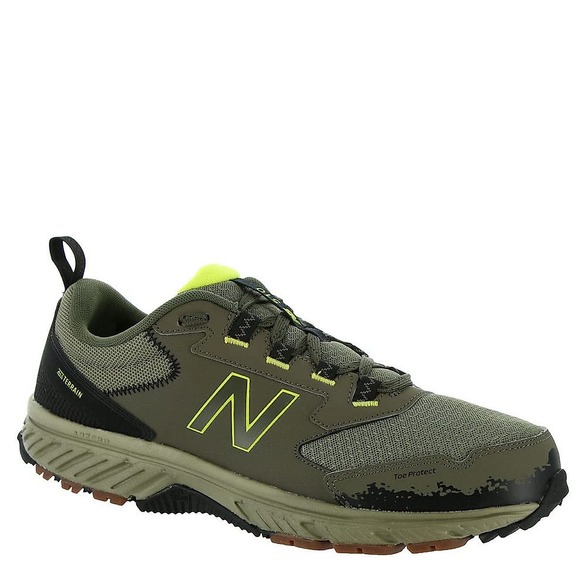 New Balance Men's 510 V5 Trail Running Shoe, Camo Green/Black/Yellow, 13