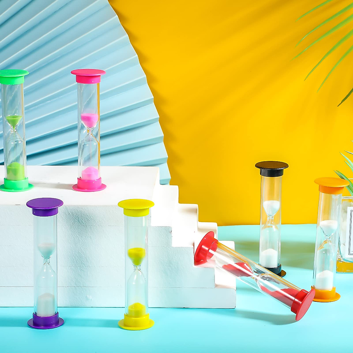 48 Pcs 2 Minute Sand Timer for Kids, Hourglass Sand Clock Plastic Small Sand Watch Hour Glass Timer Toothbrush Timer for Classroom Teacher School(Colorful)