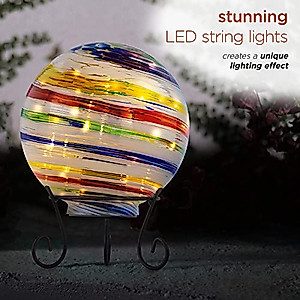 Alpine Corporation HGY310A-TM Gazing Globe with LED Lights, 10 Inch Tall, Multi-Color