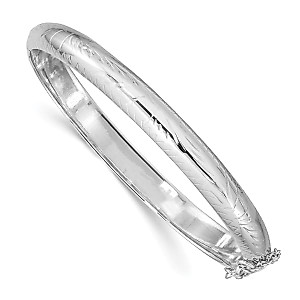 IceCarats 925 Sterling Silver 7mm Hinged Bangle Bracelet
