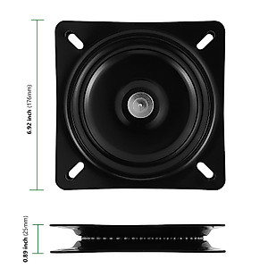 HAKZEON 4 PCS 7 Inches Bar Stool Swivel Plate, Square Heavy Duty Swivel Stool Replacement 360° Rotation Seat Swivel Base Mount Plate for Bar Stool, Home, Office, Black