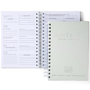 Daily Alignment Journal: Habit Tracker, Mindfulness Journal, Hourly Planner | Happiness & Productivity | Undated Hardcover Spiral Planner, White Journal for Mental Health - Wellness Gift Ideas