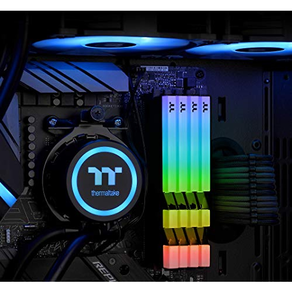 Thermaltake TOUGHRAM RGB DDR4 3600MHz 16GB (8GB x 2) 16.8 Million Color RGB Alexa/Razer Chroma/5V Motherboard Syncable RGB Memory R009D408GX2-3600C18B