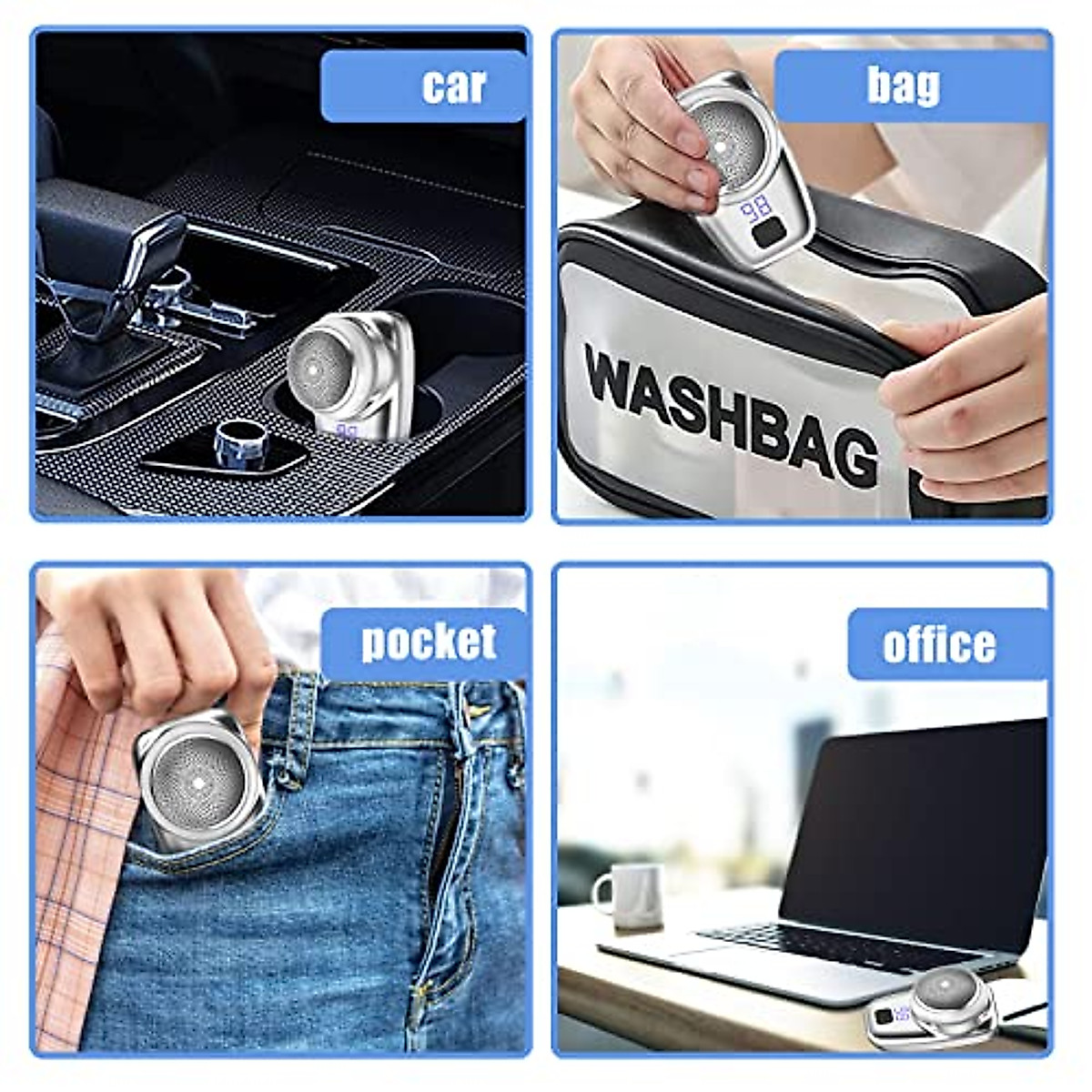 Mini Shaver Portable Electric Shaver,Electric Razor for Men,Mini-Shave Pocket Portable Shavers,USB Rechargeable Waterproof Shaver Wet and Dry Use Suitable for Home,Car,Travel Gift for Father Husband