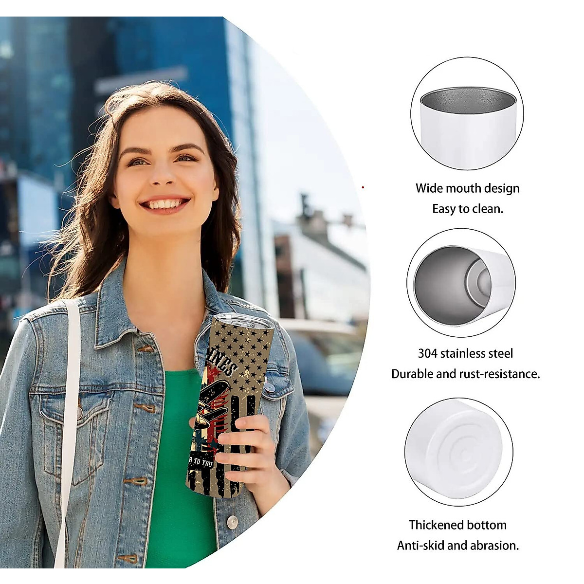 ATHAND Retro Tumbler Travel Mug Gift for Men or Women DeSantis Airlines 20oz Skinny Tumbler With Lid 18/8 Stainless Steel Coffee Cups Novelty Gift (Pack of 1)