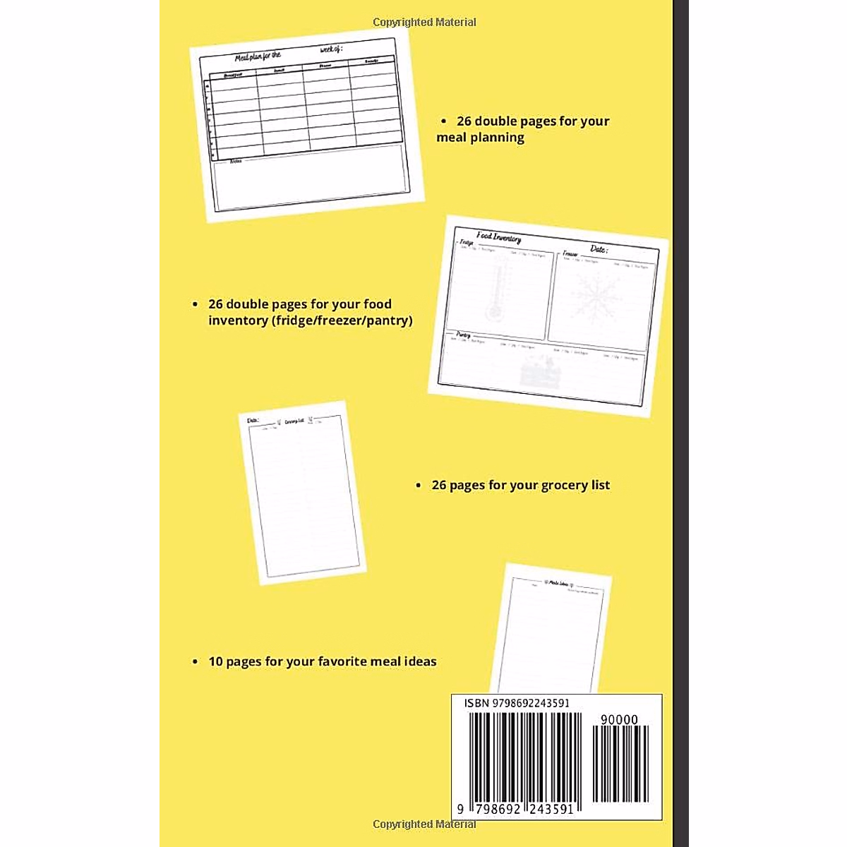 Meal Planner - Food Inventory - Grocery List: 3-in-1 logbook for household organization | The book includes pages for meal planning, ... pages to note down your favorite meal ideas