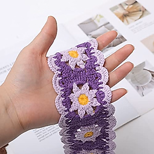 HAIMEIKANG Hippie Hair Bandanas Headbands for Women Boho Headband Knit Hair Bands Floral Head Wrap for Girls(red+green+pueple)