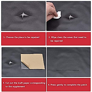 bandezid Roll Self-Adhesive Pu Leather Patch Repair Kit First Aid Sofa Car Seat Furniture Jacket Handbag(幅1.38x0.5m1m2m3m4m5m)-Dark Gray 1.38×4m