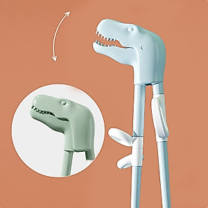 Dinosaur Training Chopsticks,2pcs Chopsticks For Kids ,Reusable Chopsticks Learning Chopstick Helper,Green+Blue