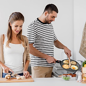 CAINFY Pancake Pan Nonstick-Suitable for All Stovetops & Induction Cooker, 10.5 Inch Mini Silver Dollar Grill Blini Griddle Crepe Pan, 4 Molds Cake Egg Skillet, 100% PFOA Free Coating