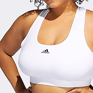 adidas Women's Plus Size Training Medium Support Racer Back Good Level Bra Padded w/ Removable Pads