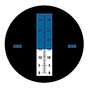 0 to 32% Brix Hand Held Refractometer（Teflon Coating）with Automatic Temperature Compensation, Rhino Handheld Refractometer with a Portable Holster