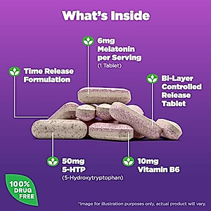 Natrol Advanced Sleep Melatonin + 5HTP, Dietary Supplement for Restful Sleep, 60 Time-Release Tablets, 60 Day Supply