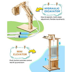 Poraxy 5 Set STEM Science Kits for Kids Age 8-12, Wooden Building STEM Projects 8-10, 3D Puzzles, Experiment Circuits Model, Toys for Ages 8-13, Gifts for Boys and Girls 6 7 8 9 10 11 12 13 Years Old