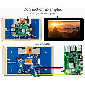 waveshare 7inch DSI LCD 1024×600 Touch Screen for Raspberry Pi 4B/3B+/3A+/Compute Module 4 (CM4)/Compute Module 3+ (CM3+) Toughened Glass IPS Display Capacitive Monitor 5-Points Touch Driver Required