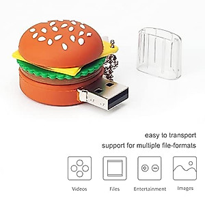 64GB USB Flash Drive Hamburger-Shaped, BorlterClamp Novelty USB Drive Thumb Drive Memory Stick for External Data Storage