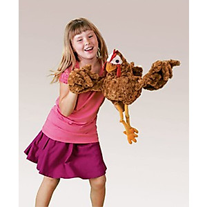Folkmanis Chicken Two-Handed Puppet, Orange-red, 1 EA