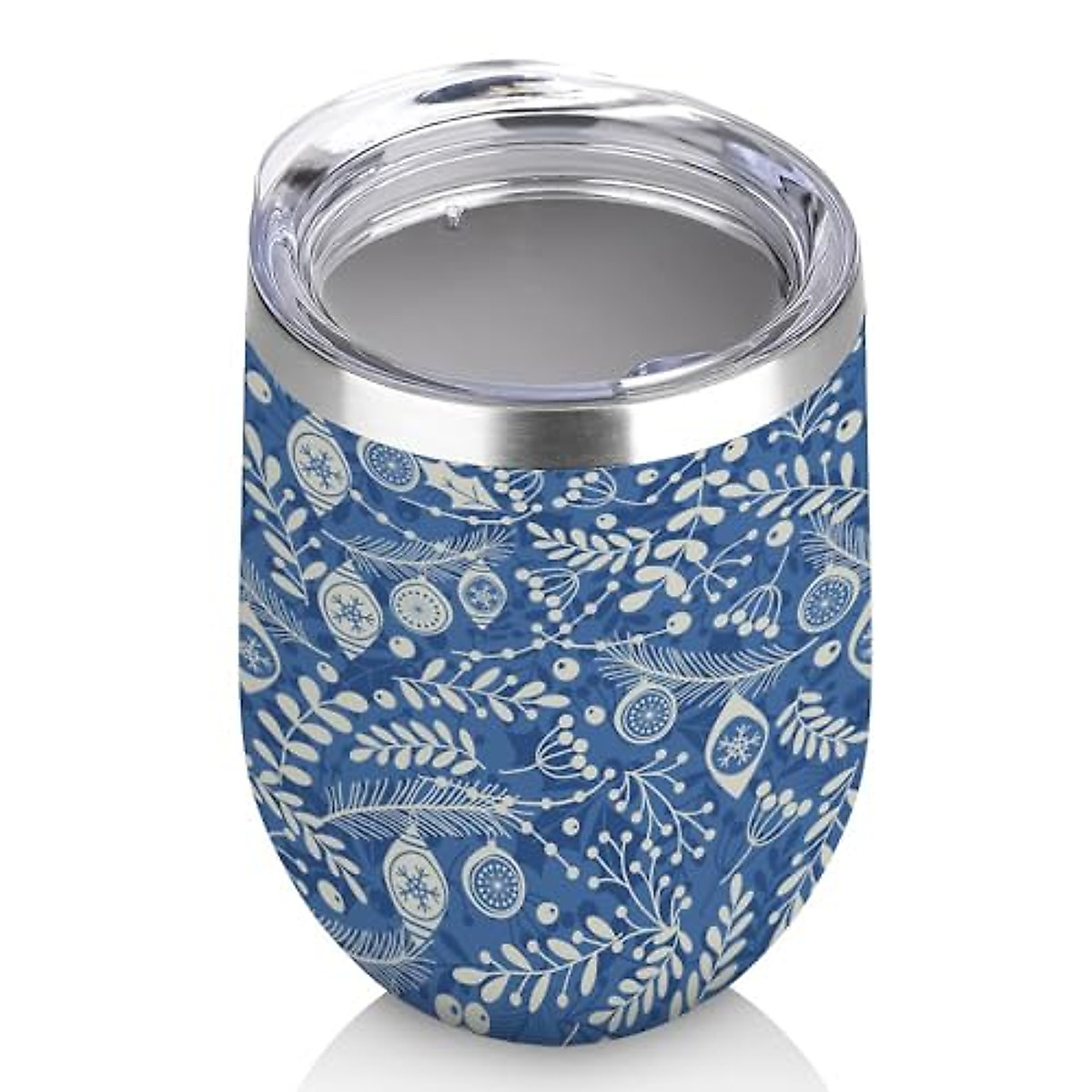 silichee 12 Oz Stainless Steel Coffee Travel Mug with Lid Christmas Pattern Greeting Cards Wrapping Papers Insulated Tumblers Vacuum Coffee Mugs for Hot and Cold Wine,Drinks,Coffee