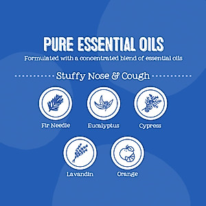 Oilogic Stuffy Nose and Cough Vapor Bath Relief for Babies & Toddlers, Essential Oil Breathe Blend - Naturally Soothes with 100% Pure Lavandin, Orange, Eucalyptus Oil & More - 266ml (9 fl oz)