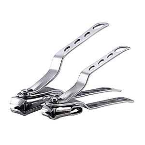 Keiby Citom Nail Clippers with 360-Degree Rotating Head - Stainless Steel Fingernails and Toenails Cutter Lagre and Small Sizes (Silver)