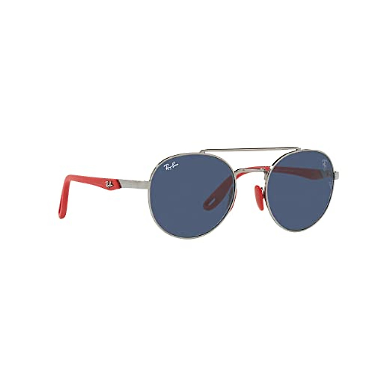 Ray-Ban RB3696M Scuderia Ferrari Collection Round Sunglasses, Gunmetal/Dark Blue, 51 mm