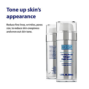 Dr. Denese SkinScience Firming Facial Collagen Night Serum Increased Elasticity, Tone, Tightness with Hyaluronic Acid, Glycolic Acid, Squalene & Botanical Extracts - Paraben-Free, Cruelty-Free - 3.4oz