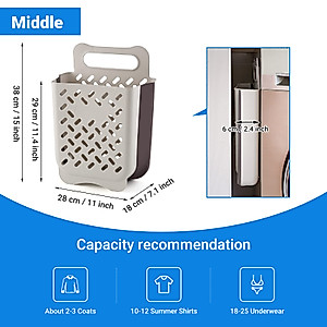 Collapsible Laundry Basket Laundry Hamper, Pack of 2 - Large Capacity Wall Hanging Space Saving Foldable Storage Container Organizer - LCG-Tools