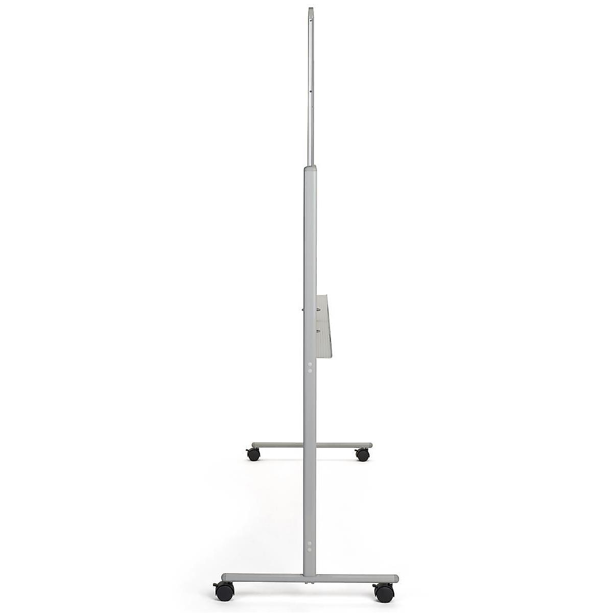 Displays2go 72 x 40 Double-Sided Magnetic White Board with Wheels - Silver (WHBMOB7240)