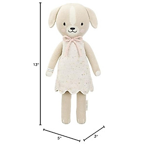 cuddle + kind Mia The Dog Little 13" Hand-Knit Doll – 1 Doll = 10 Meals, Fair Trade, Heirloom Quality, Handcrafted in Peru, 100% Cotton Yarn