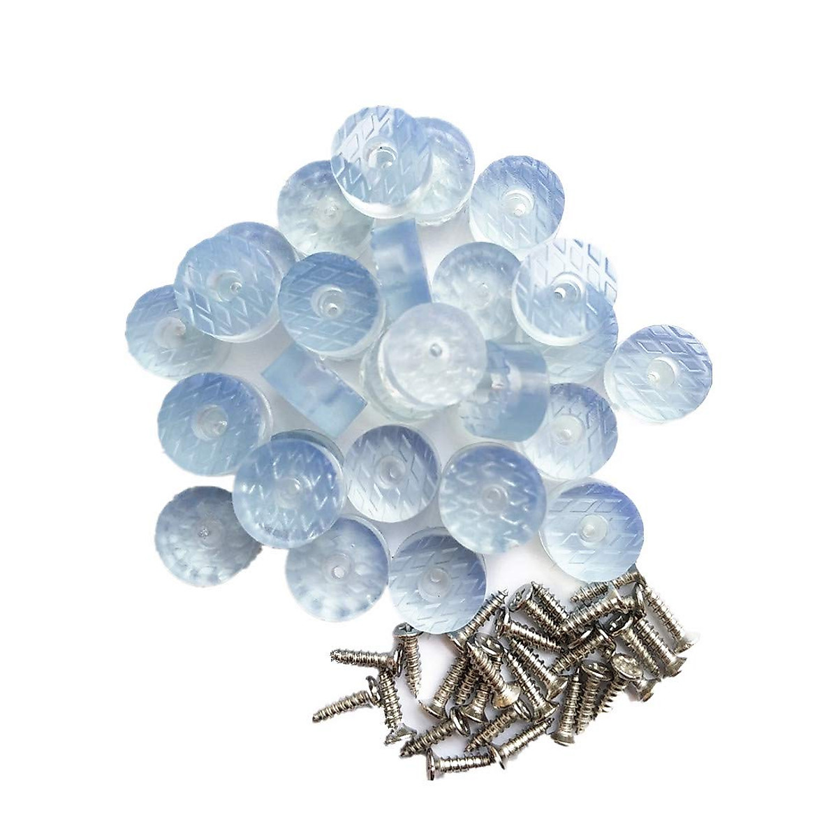 B-PRTT 30 Pcs Transparent Cylindrical Shape Rubber Non Slip Non Skid Feet Pad for Table Desk Chair, Sofa and Cutting Boards