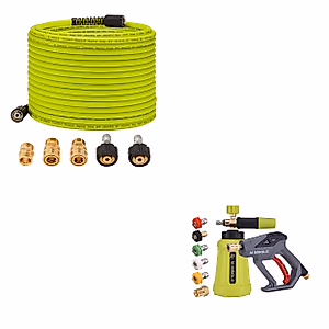 M MINGLE Pressure Washer Hose 50 FT x 1/4" - Replacement Power Wash Hose High Pressure Washer Gun Snow Foam Lance