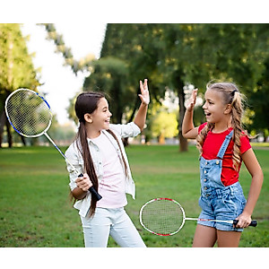 Senston Badminton Rackets Set of 2, Graphite Shaft Badminton Racquets Including Badminton Bag, 2 Badminton Shuttlecock, 2 Racquet Grip