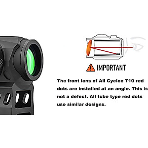 Cyelee T10 Red Dot Sight 1x20mm 2MOA Shake Awake Rifle Scope with Absolute Co Witness Riser