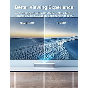 4K Ultra Short Throw Laser TV Home Theatre Projector, 2500 ANSI Lumens,HDR10, Built-in Harman Kardon Soundbar, Ultra HD Smart Laser Projector for Movies&Video&Gaming, Easy Installation