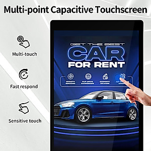 PWR4GTR 65 Inch Digital Signage Display, 4K UHD G+G Capacitive Touch Panel Floor Standing Advertising Screen Commercial LCD Totem Interactive Kiosk with USB/HDMI-in, Android 11 (4+64GB)