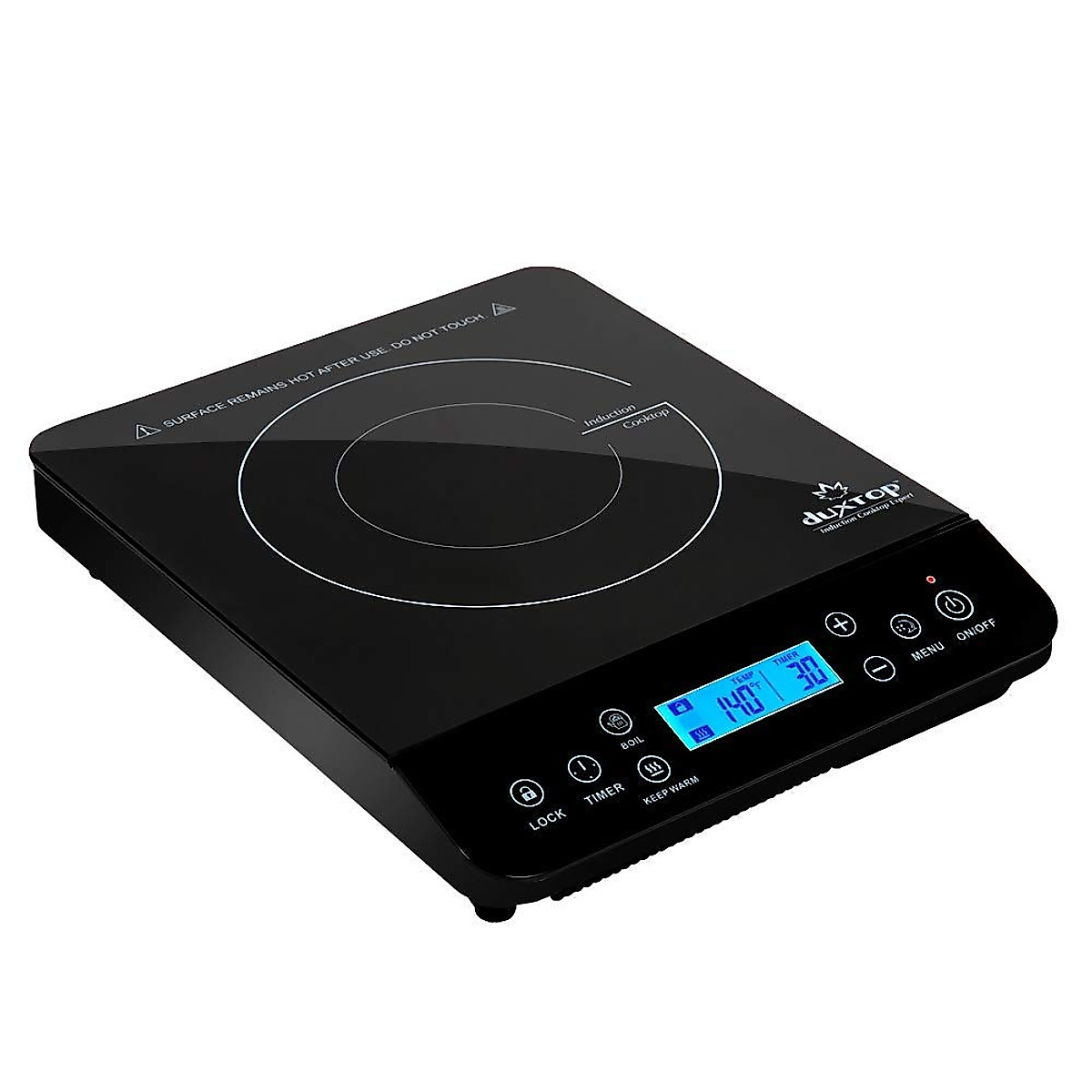 Duxtop Portable Induction Cooktop, Countertop Burner Induction Hot Plate & Professional Stainless Steel Cooking Pot, 5.7-Quart Stock Pot with Glass Lid, Impact-bonded Technology