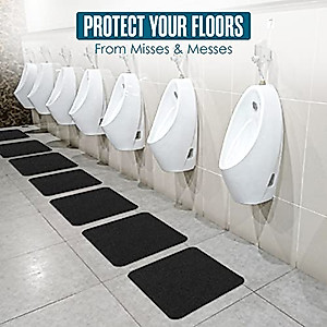 Houseables Urinal Mats, Floor Pads, 12 Pack, 17.25" x 22", Black, Blue, Square, Polypropylene Fibers, Disposable, Splash Mat, Pee Pad, for Men’s Bathroom, Urine, Restroom, Eliminating Odor