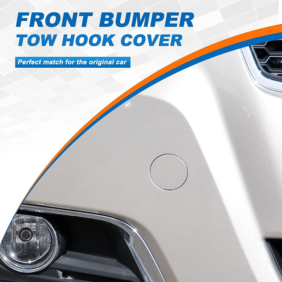 Front Bumper Tow Hook Cover Towing Eye Cap Fit for Chevrolet Malibu 2013 2014 2015 (Unpainted, Right Passenger Side)
