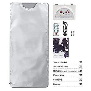 TOPQSC Sauna Blanket, Outside Smooth PU Material Far-Infrared Digital Heat Sauna, Professional Body Detox Therapy Anti Ageing Beauty Machine