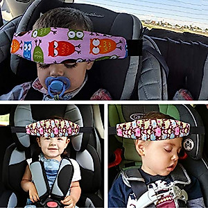 ZYNQACC 2PCS Baby Car Seat Head Support,Toddler Safety Car Seat Sleep Nap Aid Positioner Strap Belt Neck Protection Belt for Children and Kids(Pink, Blue) (Pink)