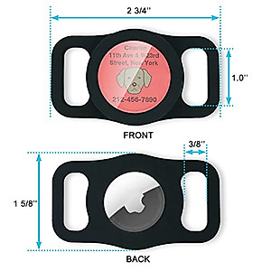 WHALEZON Airtag Dog Collar Holder, Silicone Case for Apple Air Tag Tracker, Cover Pet Collars, Midnight Blue, Large (Fits 3/4 inch - 1 inch wide collars)