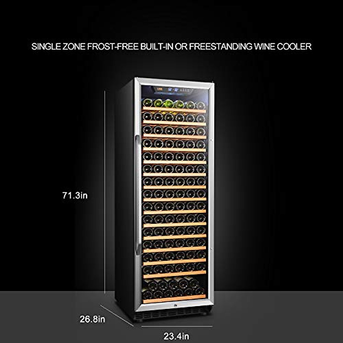 Lanbo Compressor Built-in Single Zone Wine Cooler with Safety Lock, 171 Bottles