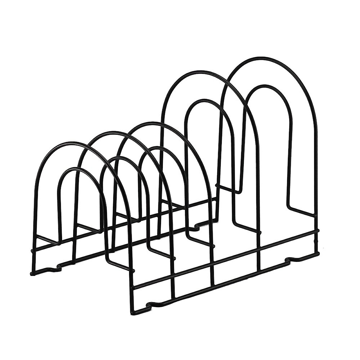 Pan Rack Organizer Holder for Kitchen, Countertop, Cabinet, and Pantry (BlackII)