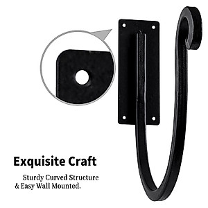 JUNSHUO Hose Holder Wall Mount （Metal/8-Inch） Heavy-Duty Garden Hose Hanger Outdoor, Hand-Forged Hose Rack Mount