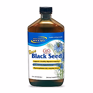 NORTH AMERICAN HERB & SPICE Black Seed Oil - 12 fl. oz. - Cardiovascular, Digestive & Immune Support - Contains Wild, Mediterranean Oreganol P73 Oregano Oil - Non-GMO - 72 Total Servings
