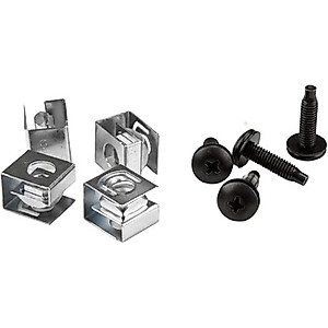 StarTech.com 10-32 Server Rack Screws - 50 Pack - Network Rack Screws and Clip Nuts for Rack Mount Server Cabinet or Enclosure , TAA (CLPSCRW1032)
