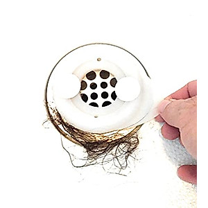 GrandEZ Shower Strainer-Our Hair Catcher Prevents Hair Clogs Immediately, Slips Right Over Your existing pop-up tub Drain or Covers Your Standing Shower Drain Without Moving Out of Place..