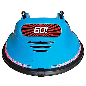 The Bubble Factory Electric RC Kids Bumper Car with Light and Music , Blue Large