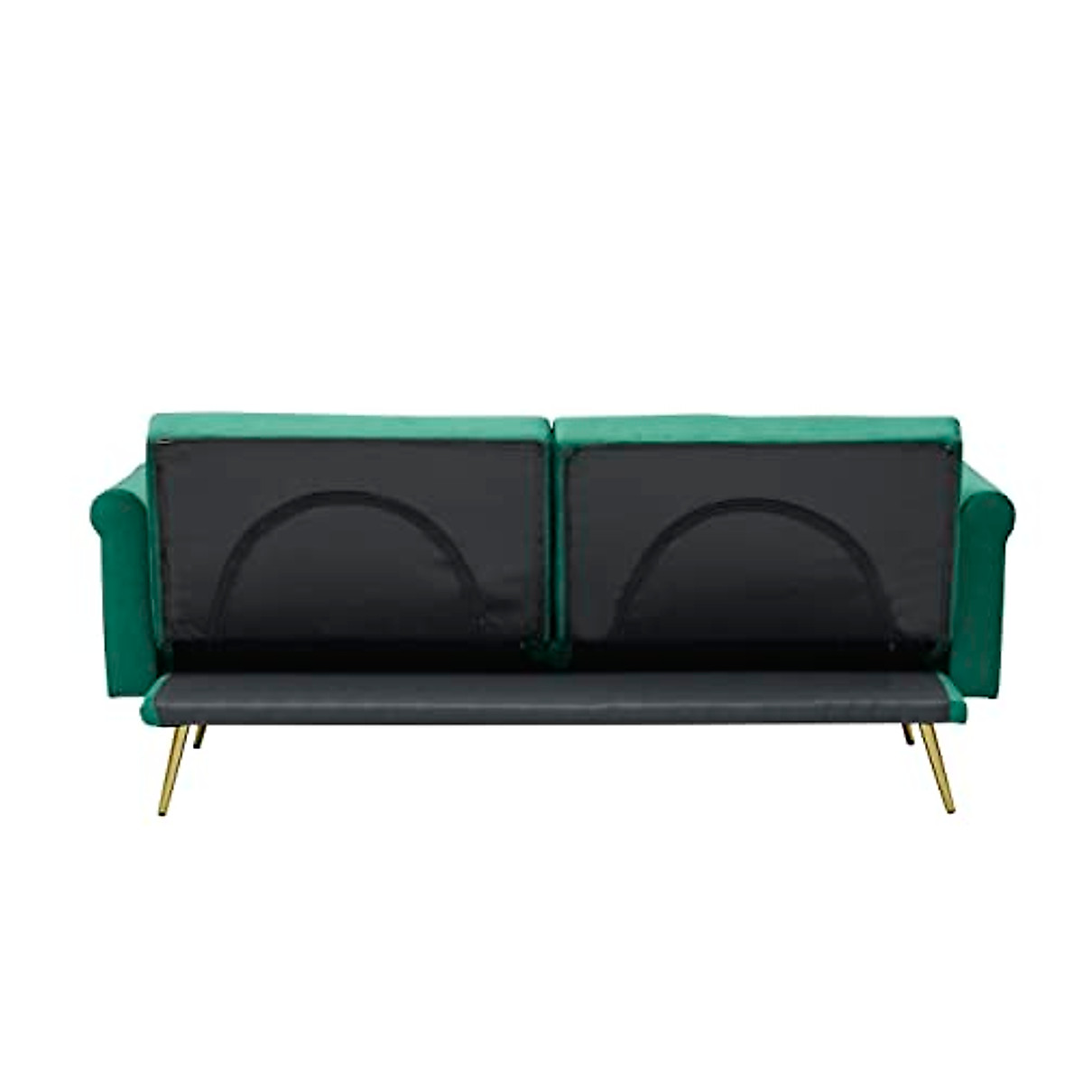 ERYE Futon Sofa Loveseat Convertible Sleeper Couch Bed for Small Space Apartment Office Living Room Furniture Sets Sofabed, Green Velvet 69.7"